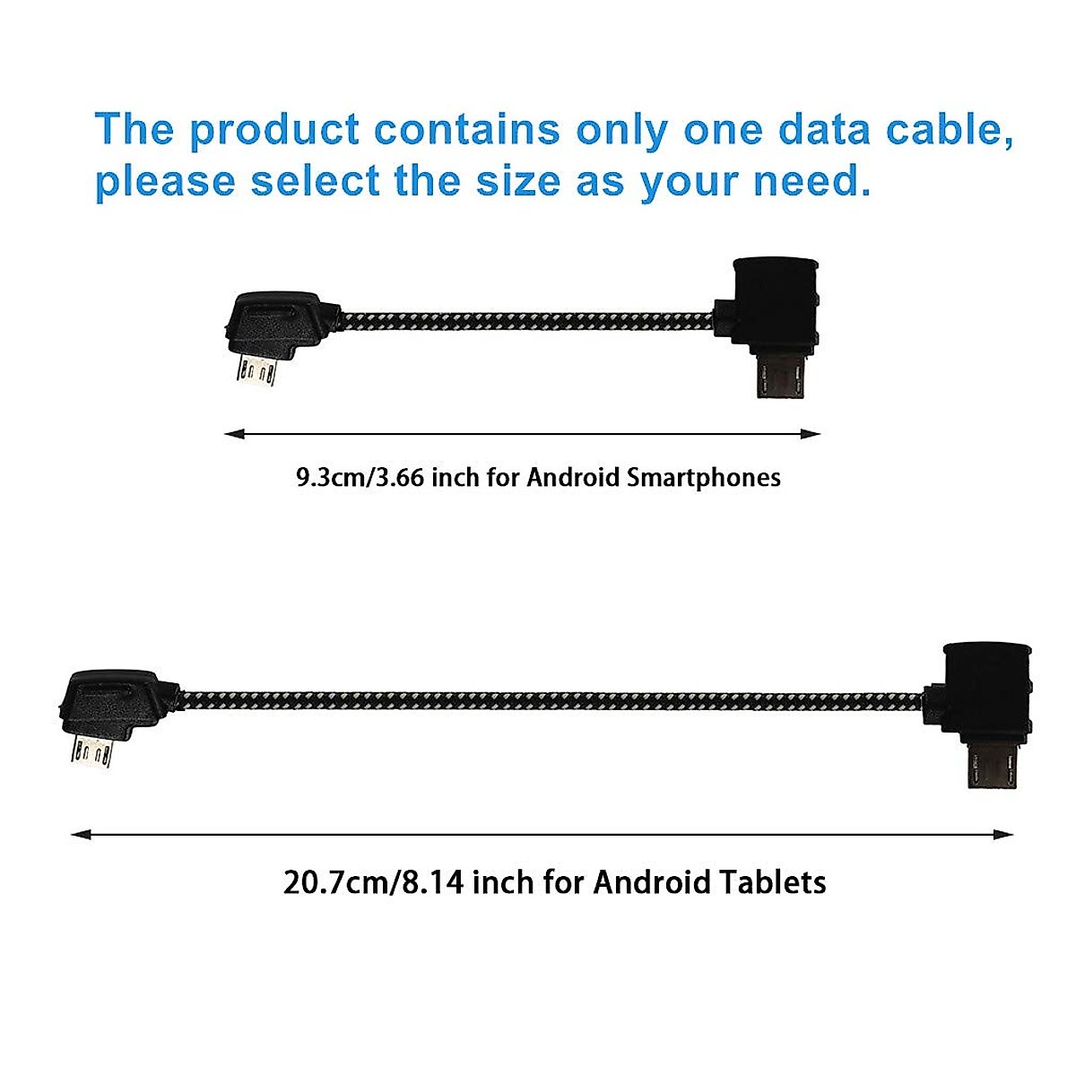 Hanatora 8.14 Inch Micro AB to Standard Micro USB Remote Controller Cable for DJI Mavic Mini,Mini SE,Mavic 2 Pro/Zoom,Mavic Air,Mavic Pro Platinum,Tablet Android Cord(Standard Micro USB Connector)
