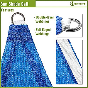 FLORALEAF 12'x12'x12' Sun Shade Sail Triangle Canopy UV Block Sun Shade for Outdoor Patio Garden Backyard Awning