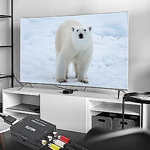 Sorthol RCA to HDMI Converter, AV to HDMI 1080P Composite CVBS AV to HDMI Video Audio Converter Adapter for PAL/NTSC for PC Laptop Xbox PS4 PS3 TV STB VHS VCR Camera DVD