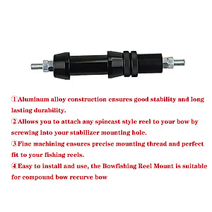 AMEYXGS Archery Bow Fishing Arrow and Bowfishing Reel Seat Kit Fiberglass Bowfishing Arrow Spinning Aluminum Alloy Reel Seat Mount for Hunting Accessory (Orange, 6 pcs Arrow + 1 Reel)