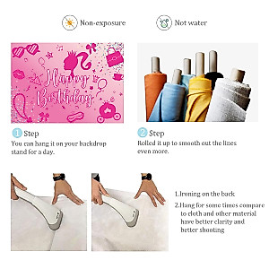 Pink Diamond Sequins Princess Happy Birthday Backdrop Girl Birthday Ball Party Banner Decoration Background Pink Room Birthday Party Photography (5x3FT(150x90cm))