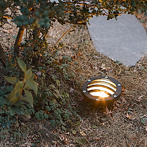 Malibu 4 Pack Outdoor Low Voltage Well Lights 4 Watt 200 Lumen LED Landscape Lighting Kit 2800K Warm White Metal In-Ground Light with Connector