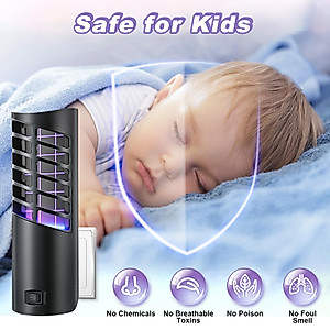 Qualirey Flying Insect Trap (1 Device 10 Sticky Boards), Fruit Fly Traps for Indoors with UV Light, Insect Zapper for Fruit Flies Mosquito, Indoor Fly Catcher for Home Office(2 Pack)