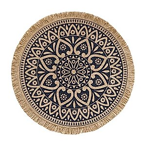 VOSAREA Desk Decor Desk Decor Decorative Place Mat 1Pc Jute Table Mat Stylish Cup Mat Photo Prop Household Linen Cloth Table Mat Round Placemat Rustic Home Decor Rustic Home Decor