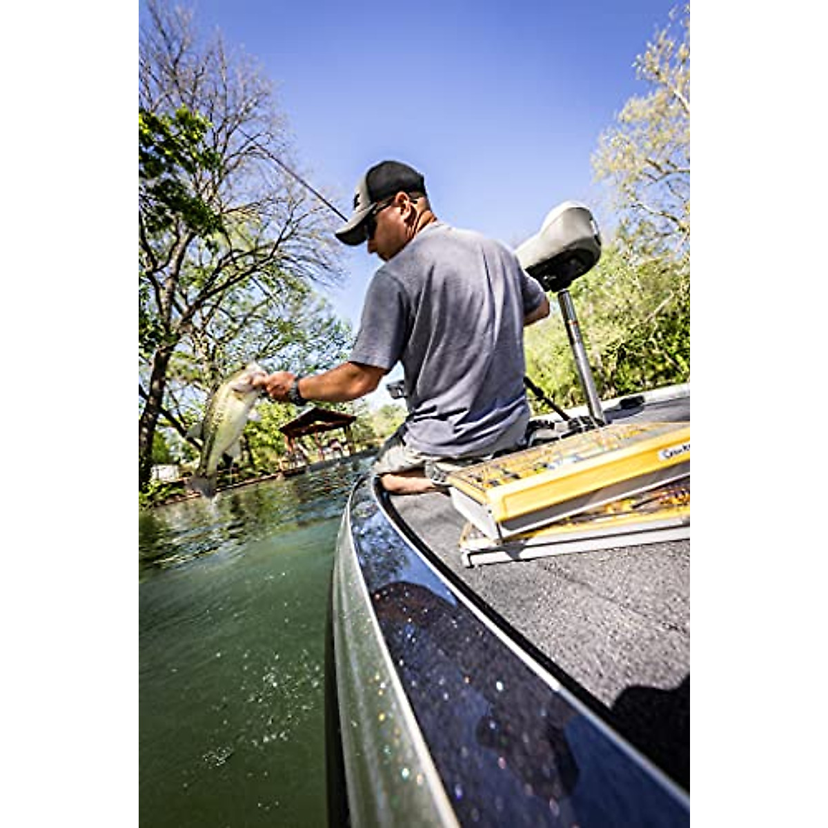 Plano Edge 3700 Vertical Jig & Spybait Box Tackle Storage, Gray and Yellow, Holds Up to 52 Vertical Baits, Rust-Resistant and Waterproof Bait Organizer Box