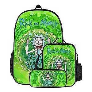 FLYIFE Anime-Inspired Cartoon Style Backpack Set - 3PCS Backpack for Teens with Pencil Case and Lunch Bag
