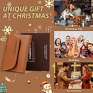 Gifts for Men, FAMILIFE Manicure Set Nail Clippers Pedicure Kit Manicure Kit Nail Clipper Set 16pcs Mens Grooming Kit Manicure Set Professional Stainless Steel Nail Kit Brown Leather Case Travel Kit