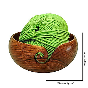 Stitch Happy Yarn Bowl Handmade Extra Large Sheesham Wood with Elegant Design