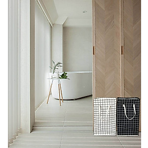 HIYAGON 75L Freestanding Laundry Basket,Large Collapsible Tall Clothes Laundry Hamper with Handles,Waterproof Toy Storage Bin for Home,Office,Closet(2 Pack Black and white check)