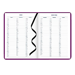 Letts of London Dazzle Academic Weekly Planner, August 2023 to July 2024, Week-to-View, Sewn Binding, Multilingual, A5 Size, 8.25" x 5.875", Purple (C031116-24)