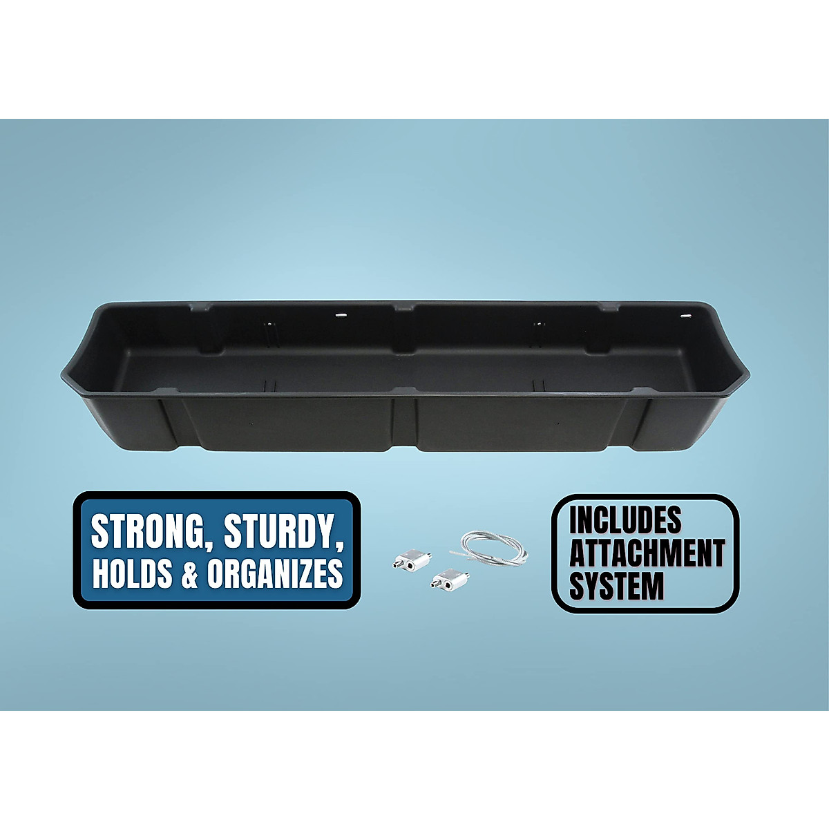 RHA Under Seat Storage 2015-2024 SuperCrew Fits Ford F-150, 2017-2024 Super Duty F-250/F-350 Crew Cab Upgraded Rear Underseat Box Black Organizer (WITHOUT OEM Floor Mounted Flip-up Storage)