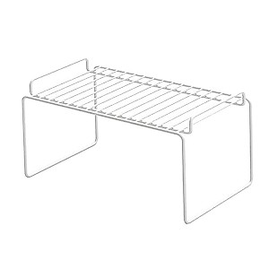 Gralara under Sink Shelf Sink Vanity Organizer Storage Shelve, Storage Shelf Punch Free Convenient Spice Rack Bathroom Shelf for Toilet, Countertop, S White