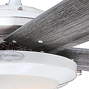 Westinghouse 7305500 Comet LED Ceiling Fan, 52 Inch, White, Frosted Glass