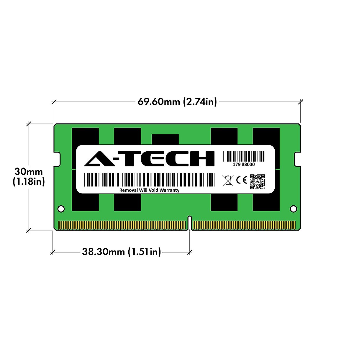 A-Tech 64GB Kit (2x32GB) RAM for Synology DiskStation DS1821+ NAS | DDR4 2666MHz PC4-21300 ECC SODIMM 2Rx8 1.2V 260-Pin Memory Upgrade