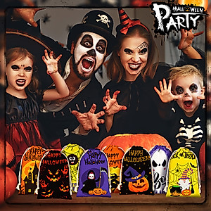 24 Pieces Halloween Drawstring Gift Bags 4 x 6 Inches Goodie Bags Halloween Party Favors Bags Halloween Canvas Bags for Kids Party Supplies, 8 Styles