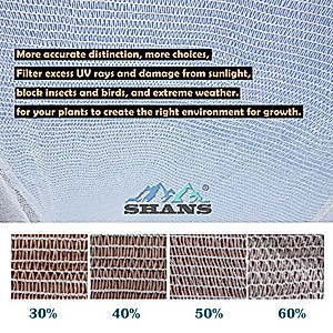 SHANS 30% UV Resistant Fabric Shade Cloth Pure White with Plastic Grommets Clips Free (20 ft x 110 ft)