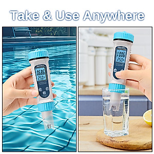 XpertMatic Digital PH Meter, 7in1 PH TDS EC SALT TEMP S.G ORP, High Accuracy Water Tester, Bluetooth Control, for Pool, Hydroponics and Aquariums