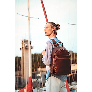 Time Resistance Leather Backpack Vintage Rucksack Purse for Laptop