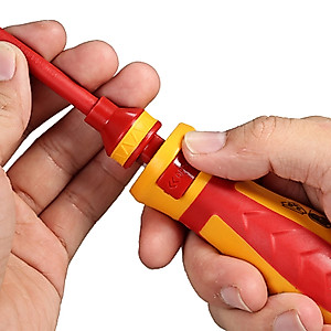 RUSUO Insulated Screwdrivers Set,13pcs 1000V Changeable Insulated Screwdrivers Set with Magnetic Slotted Phillips Pozidriv Torx Bits Electrician Repair Tools Kit