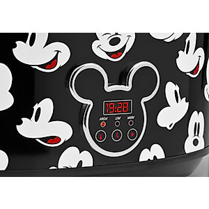 Disney Mickey Mouse 7-Quart Digital Slow Cooker with Sound - Food Warmer for Dips, Soup & More - Slow Cooker with Removable Stoneware - Kitchen Essential for Parties