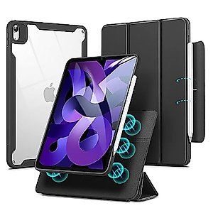 ESR for iPad Air 5th Generation Hybrid Case (2022), iPad Air 4th Generation Case (2020) with Pencil Holder, Removable Magnetic Cover, Vertical Stand, Rebound 360 Series, Black
