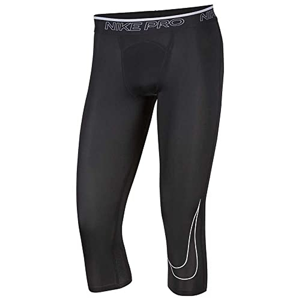 Nike Pro Dri-FIT Men's 3/4 Tights (as1, Alpha, m, Regular, Regular, Black/White, Medium)