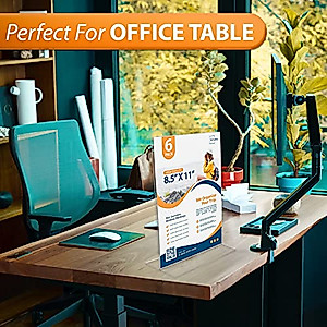 1InTheOffice Acrylic Vertical Stand-Up Sign Holder 8.5 x 11 "6 pack"