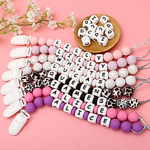 Pack of 2 Personalized Stroller Clip with Name(LightPink+Lightpurple)