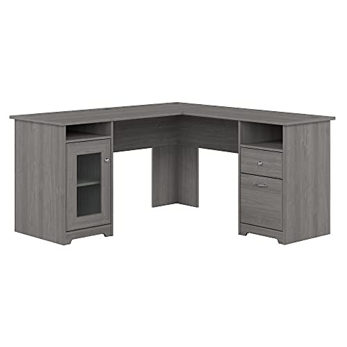 Bush Furniture Cabot 60W L Shaped Computer Desk in Modern Gray