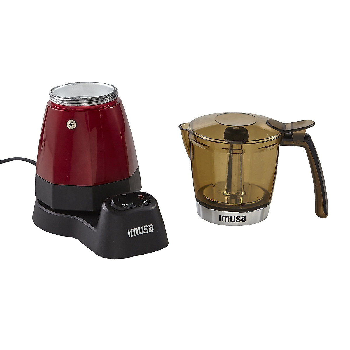 IMUSA USA Electric Espresso/Moka Maker, 3-6 Cups, 48 oz,Red