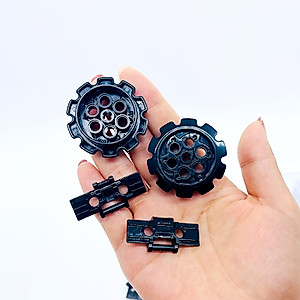 108Pcs Technical Parts Tank Track Wheels Treads Chain Links Motorcycle Car Accessories Building Blocks Toys for 6-12 Years Old Boys Kids Gift Tight fit Major Brands