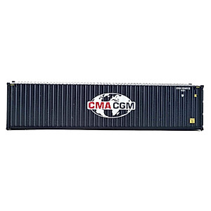Walthers SceneMaster HO Scale Model of CMA-CGM (Blue, White, Red) 40' Hi Cube Corrugated Side Container (949-8260)