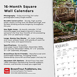 Illinois Wild & Scenic | 2024 12 x 24 Inch Monthly Square Wall Calendar | BrownTrout | USA United States of America Midwest State Nature