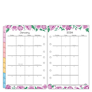 FranklinCovey - Flora Two Page Per Day Ring-Bound Planner (Classic, Jan 2024 - Dec 2024)