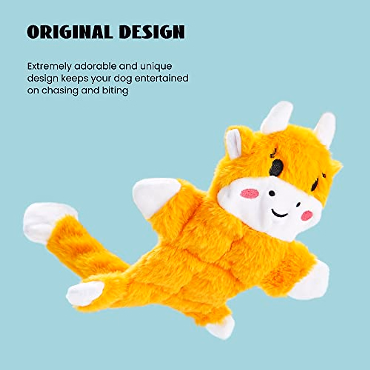 Nocciola 5 PCS Crinkle Dog Squeaky Toys, Durable Dog Toys for Aggressive Chewers, No Stuffing Body Dog Toy Set for Small to Large Dogs, New