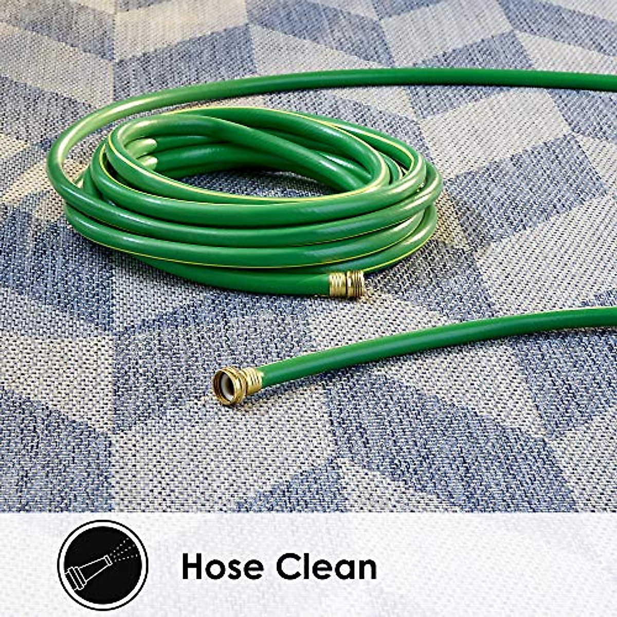 Nicole Miller New York Patio Country Calla Contemporary Herringbone Indoor/Outdoor Area Rug, Blue/Grey, 5'2"x7'2"