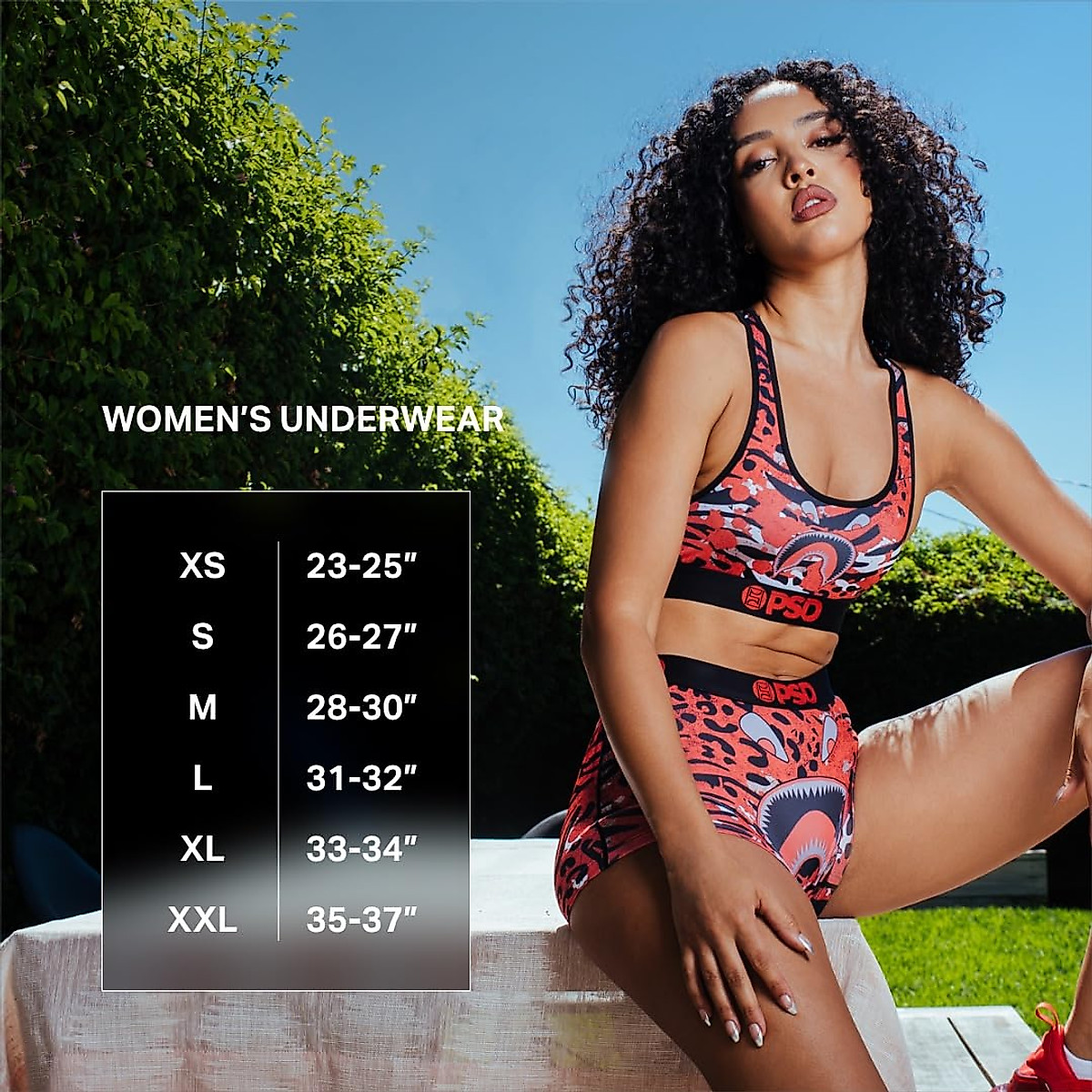 PSD Women's Playboy Cherries Modal Boy Shorts, Black, L