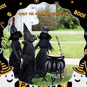 Didaey 4 Pieces Inflatable Cauldron Drink Cooler for Halloween 18 x 22" Witch Cauldron Beverage Holders Large Inflatable Candy Cauldron Kettles for Halloween Party Decoration