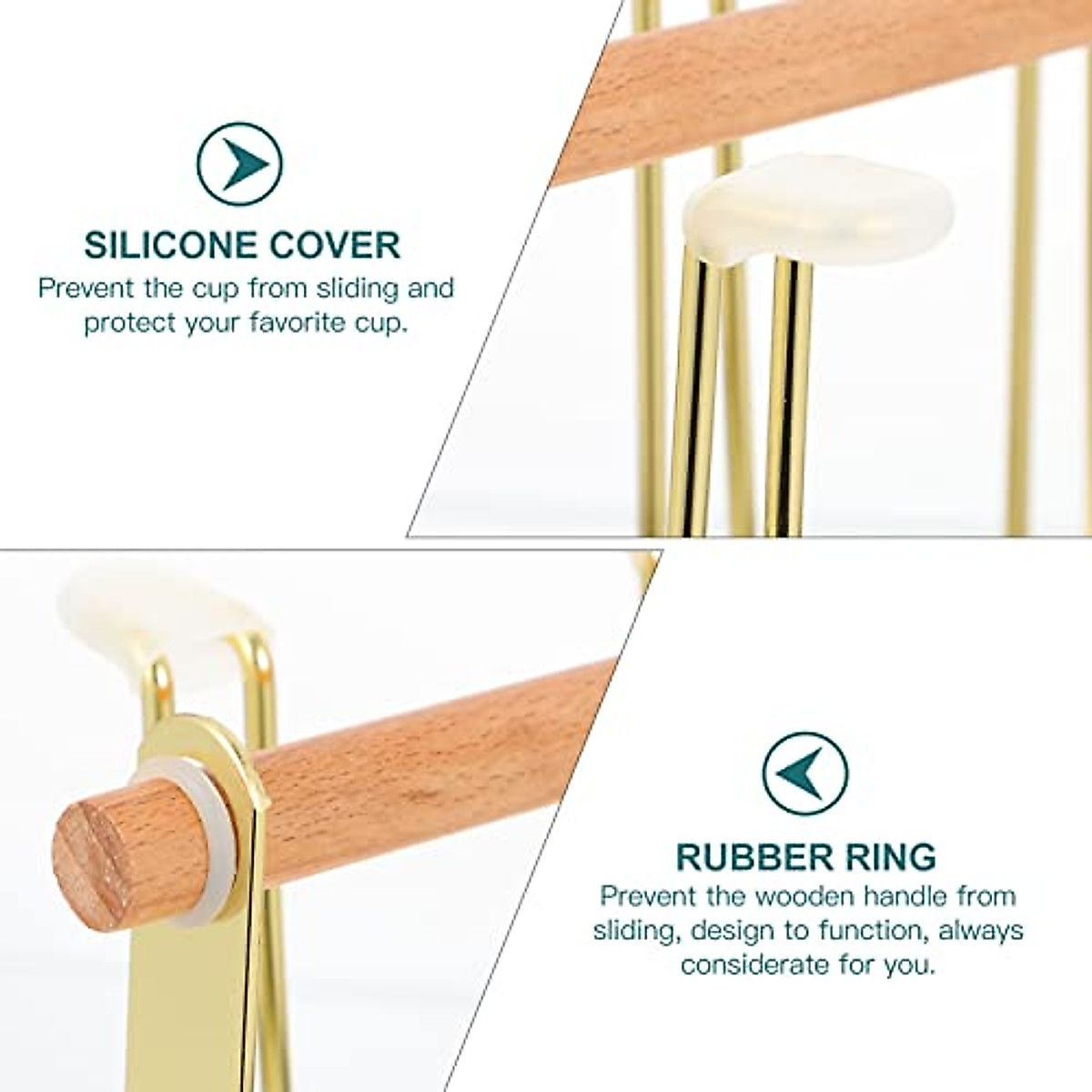 Kichvoe Cup Drying Rack Stand, Upside down Metal Glass Mug Draining Holder Organizer Hanging Shelf Drinking Glass Drainer Stand with Tray