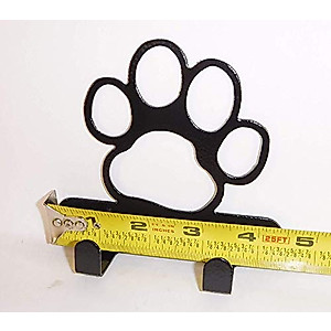 Dog Leash Hook Hanger. Dog Paw. Gloss Black Color. Made in USA. Solid Steel. Screws Included.