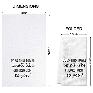 WCGXKO Funny Decorative Flour Sack Kitchen Decor Kitchen Towels Does This Towel Smell Like Chloroform to You (Smell Like Chloroform)