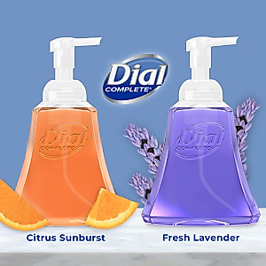 Dial Complete Antibacterial Foaming Hand Wash for Kitchen, Fresh Lavender Scent/Citrus Sunburst, 15 fl oz (Pack of 4)