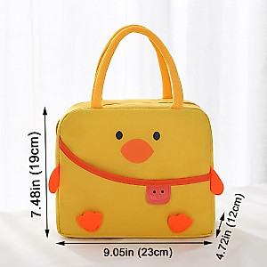 Cute Lunch Box Reusable Duck Lunch Bags for Women Cute Lunchboxes Kawaii Animal Lunch Bag Cooler for Picnic Office Work Travel