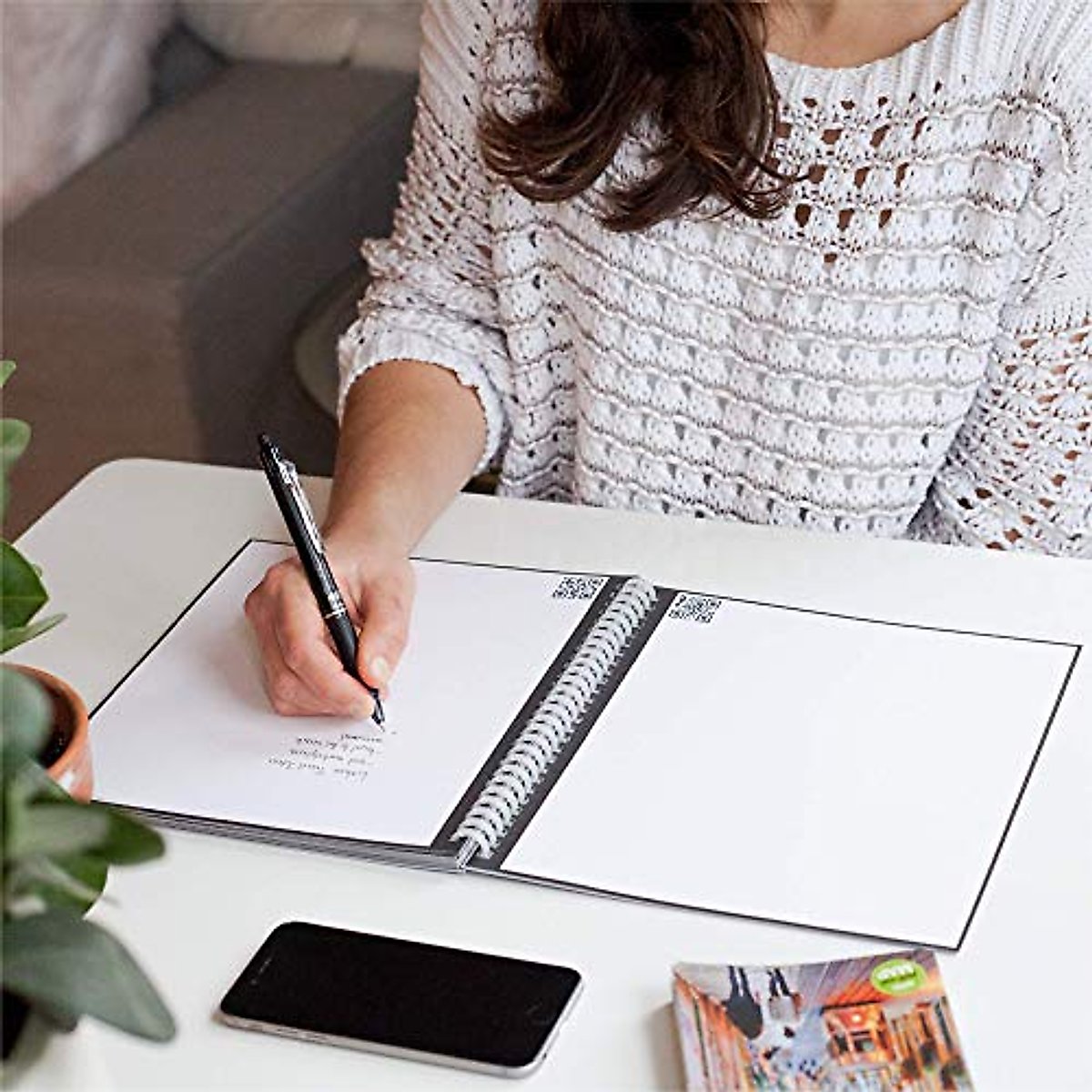 Rocketbook Wave Smart Notebook - Dotted Grid Eco-Friendly Notebook with 1 Pilot Frixion Pen Included - Executive Size (6" x 8.8"), Model Number: WAV-E