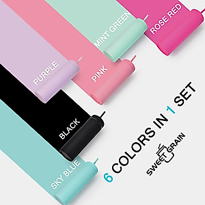 sweet grain Multicolor Skinny Tumblers with Lids and Straws(6 Pack) - 16oz Matte Pastel Colored Skinny Acrylic Tumblers, Double Wall Plastic Tall Skinny Tumblers Bulk for Cold Hot Drinks