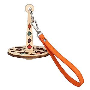 Portable Wooden Yarn Spinner, Wrist Yarn Holder Yarn Ball Holder Yarn Spinner Yarn Holder for Knitting Crochet Accessories and Gadgets Gift for Crafters (Maple Leaf)