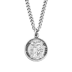 Rosemarie Collections St Francis Religious Medal Pendant Necklace