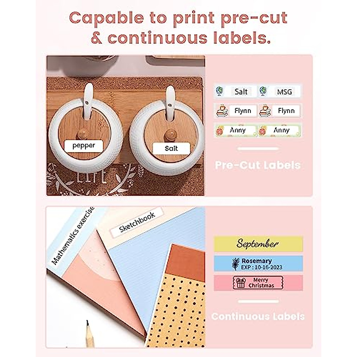 Label Maker Machine with Tape - D30 SE (Piggy), Portable Mini Bluetooth Label Printer, Easy & Quick Edit, Multiple Templates in Phone App - Same Function, Cute Look, Made for Home & Office, +80 labels