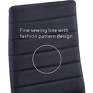 NIERN Black Dining Chairs Set of 4, Modern High Back Soft Padded Dining Room Chair Kitchen Chair for Dining Room, Kitchen (4, Black)