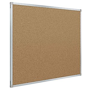 Quartet Mead Corkboard, Framed Bulletin Board, 4' x 3', Cork Board, Aluminum Frame (85362)